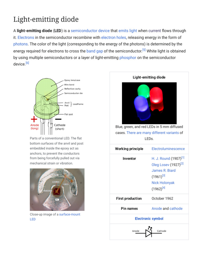 Light-Emitting Diode - Wikipedia | PDF | Light Emitting Diode | Ultraviolet