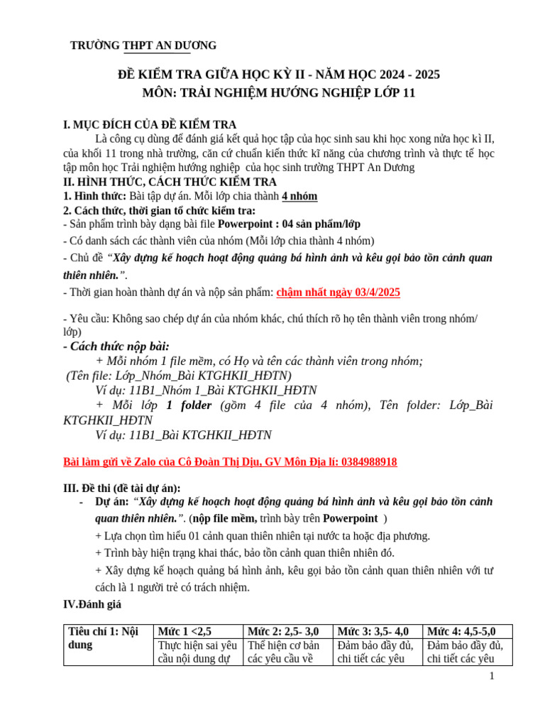 ĐỀ KIỂM TRA GIỮA HKII - HĐTN 11 | PDF