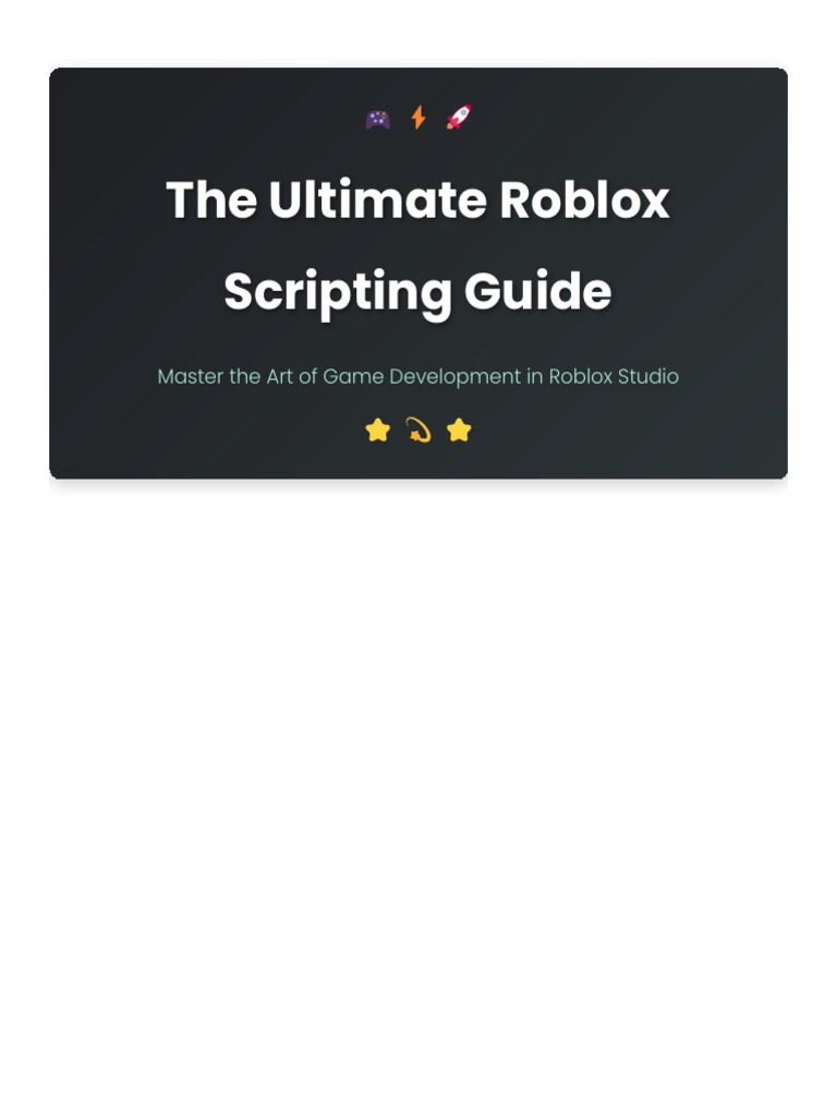 Roblox Scripting Guide 1.0 1 Mv02V9XVr1hzQXDg | PDF | User Interface | Scripting Language