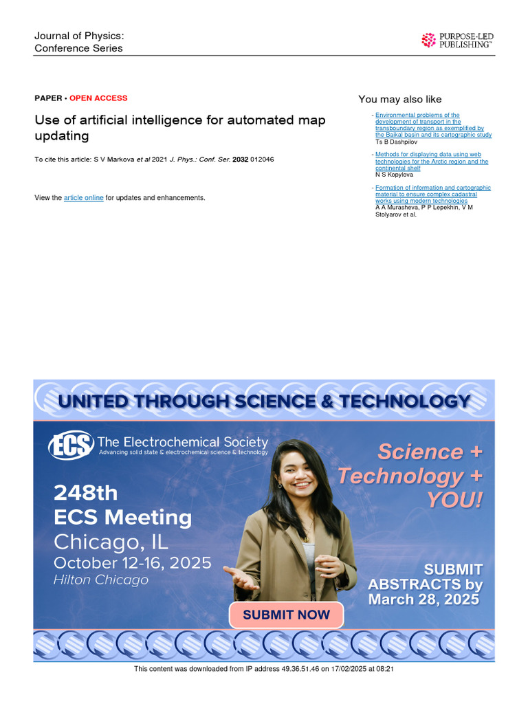 Use of Artificial Intelligence For Automated Map Updating | PDF | Geographic Information System ...