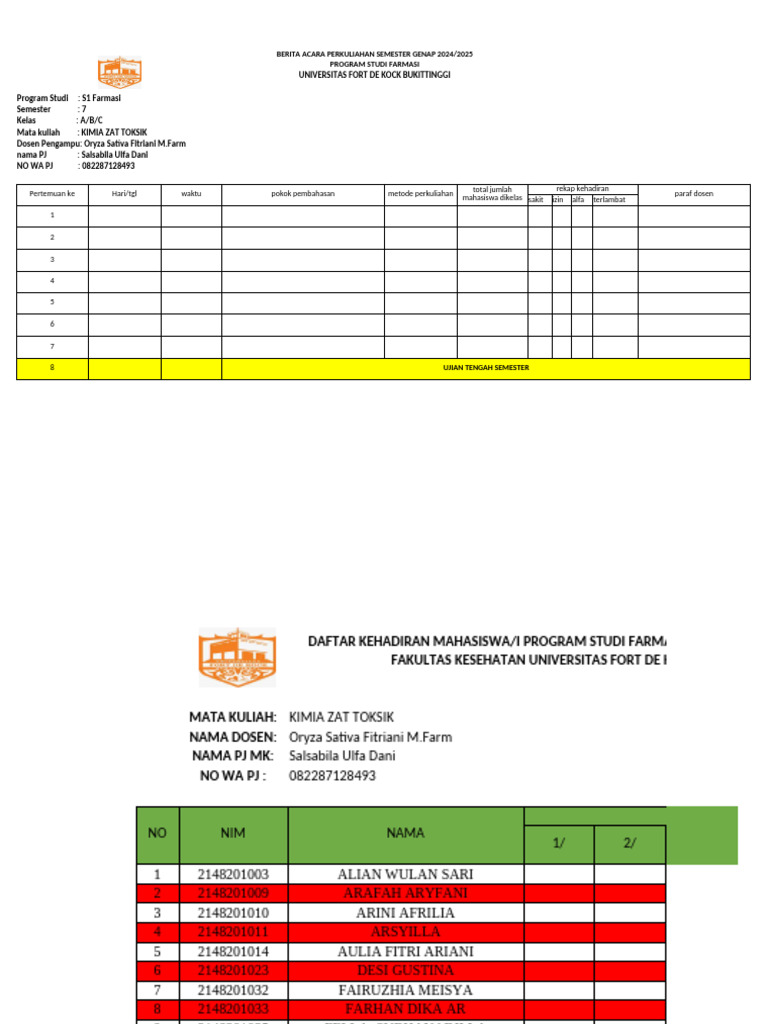 Absen Kimia Zat Toksik | PDF