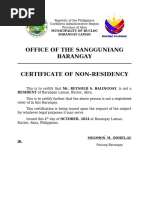 Certification of Non Residency | PDF