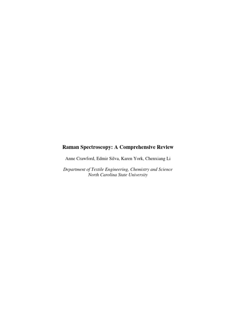 Raman Spectroscopy A Comprehensive Revie | PDF | Raman Spectroscopy | Spectroscopy