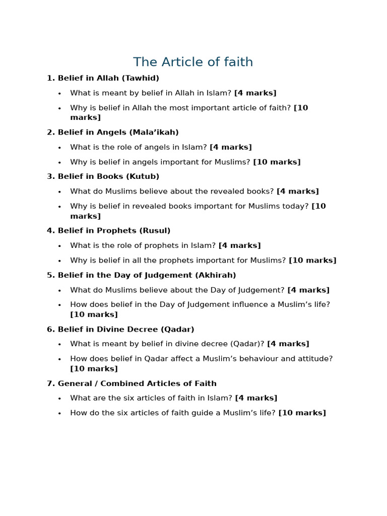 The Article of faith | PDF