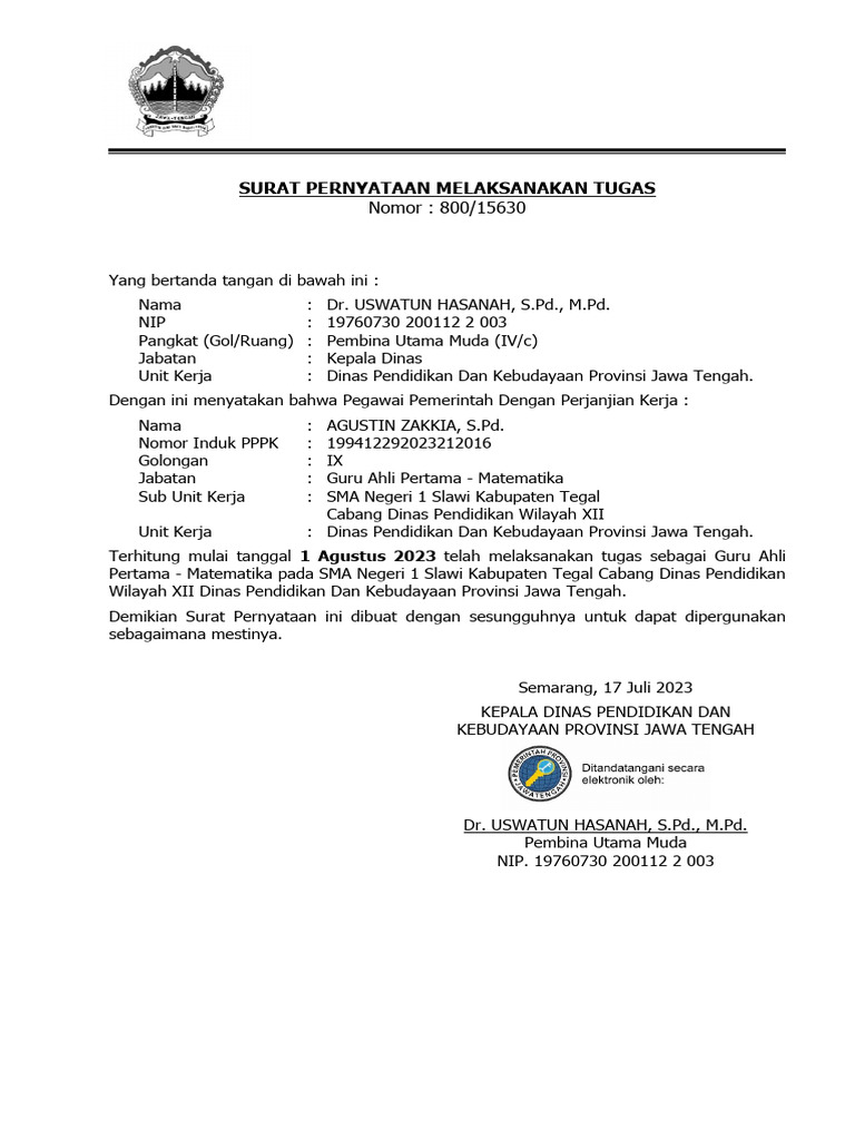 SPMT AGUSTIN ZAKKIA, S.Pd._sign | PDF