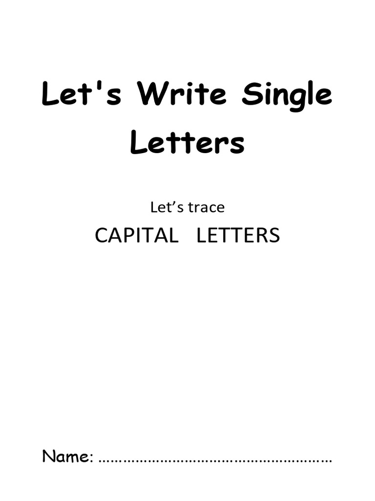1.writing single letters - CAPITAL (A5-booklet) | PDF