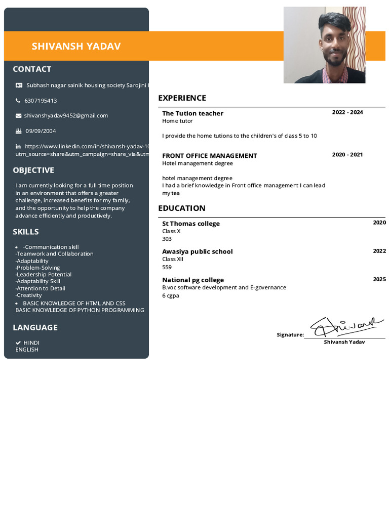 New Resume Shivansh Yadav | PDF