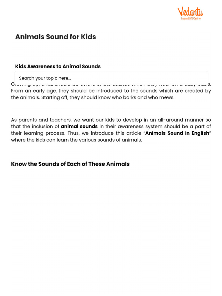 Animals Sound For Kids | PDF