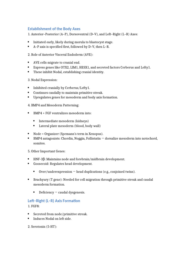 Body Axes and Trophoblast Development | PDF | Anatomy | Reproduction