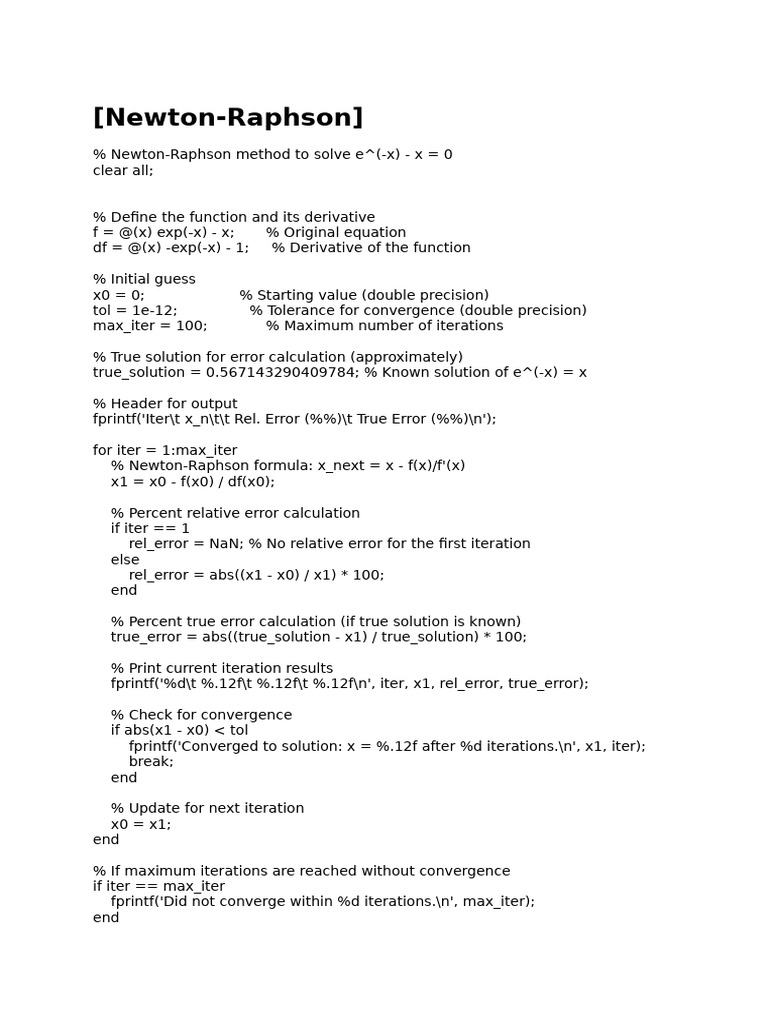 Newton-raphson | PDF
