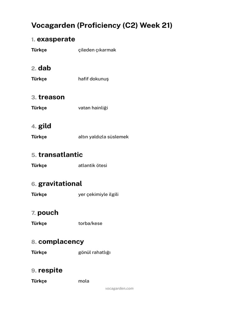 Proficiency (C2) Week 21 | PDF