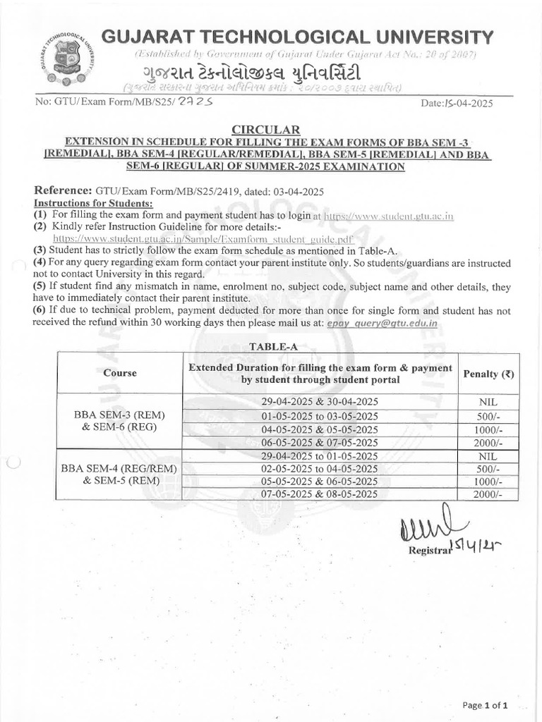 Bba Time Table Gset | PDF