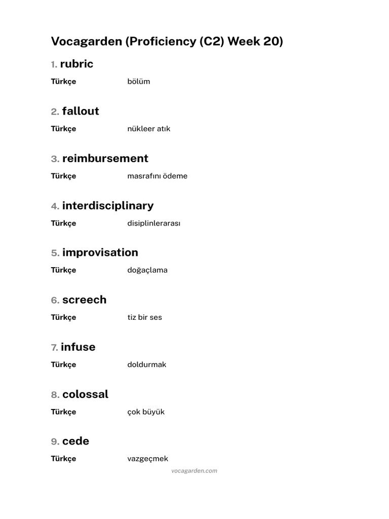 Proficiency (C2) Week 20 | PDF