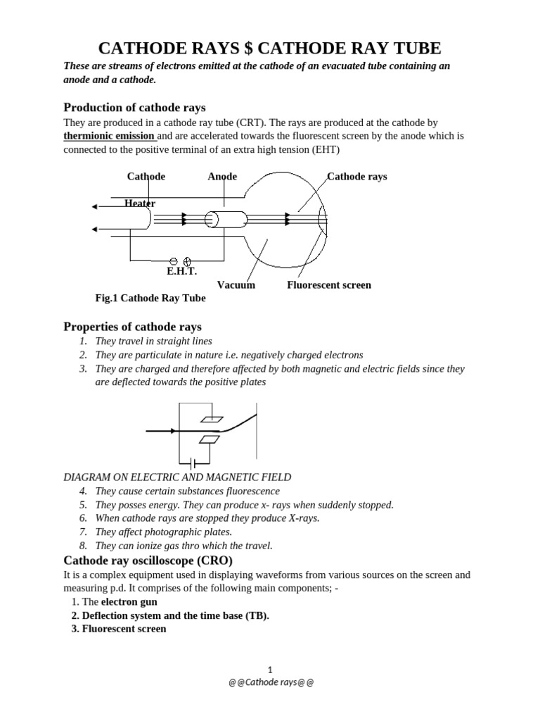 7 Cathode Rays | PDF | Cathode | Vacuum Tube