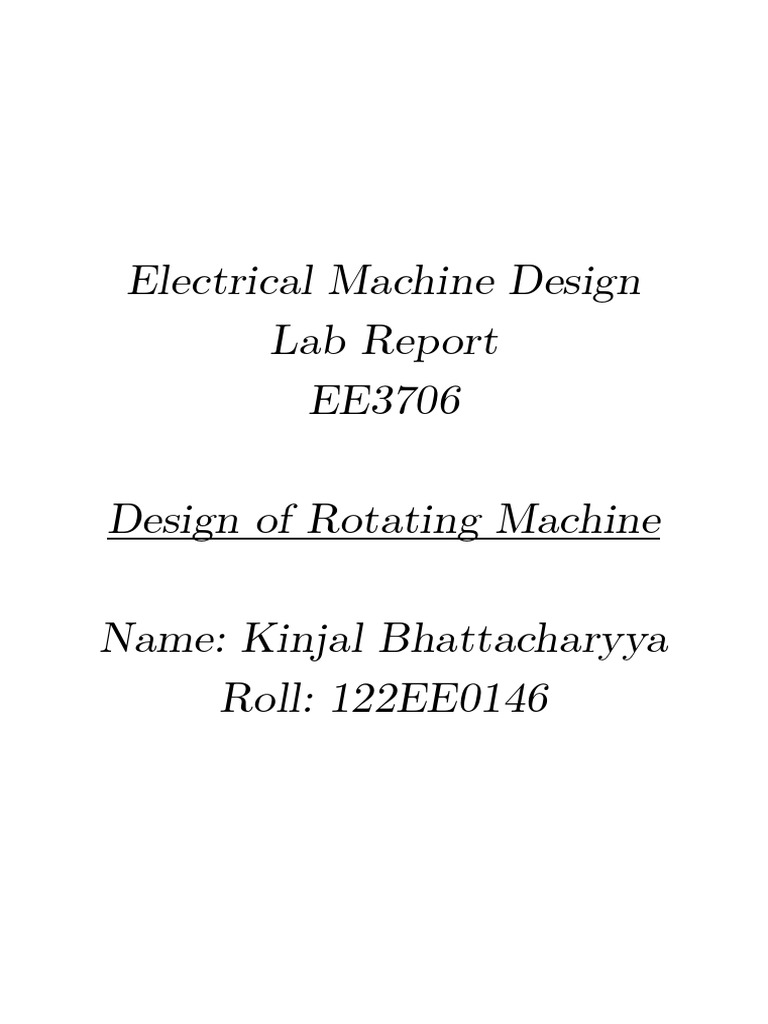Design of Rotating Machines | PDF | Electrical Components ...