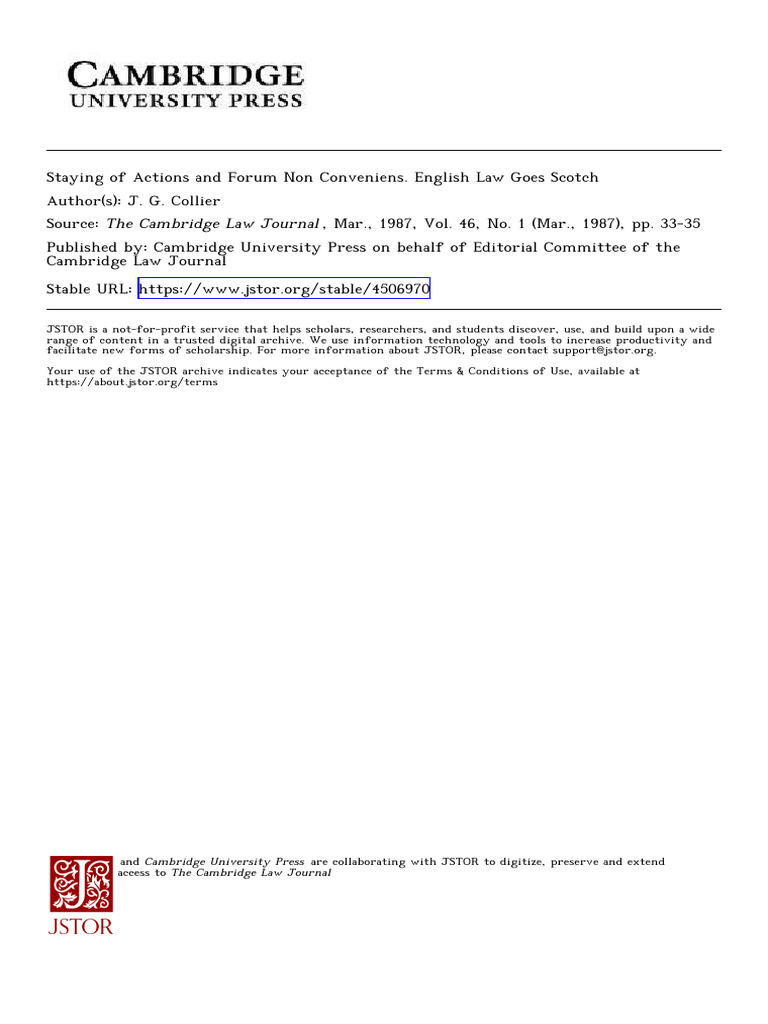 Forum Non Conveniens in English Law | PDF | Divorce | Justice