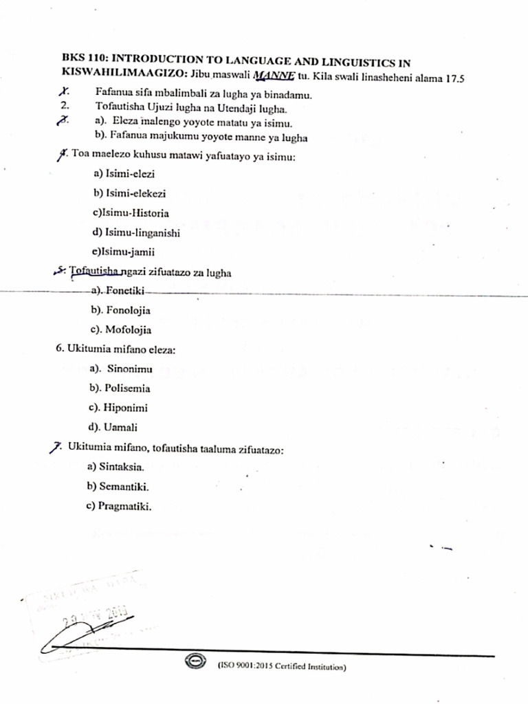 Kiongozi Wanjala Bks 111 &110 Pprs | PDF
