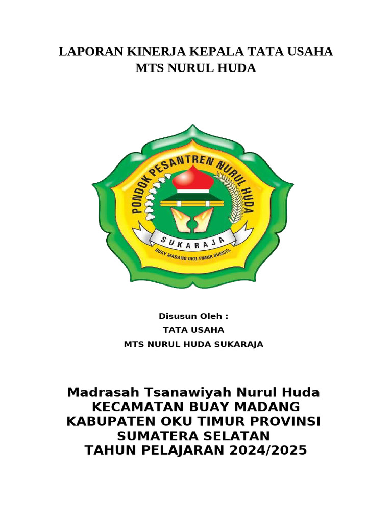 LAPORAN KINERJA TATA USAHA MTS NH - Compressed | PDF