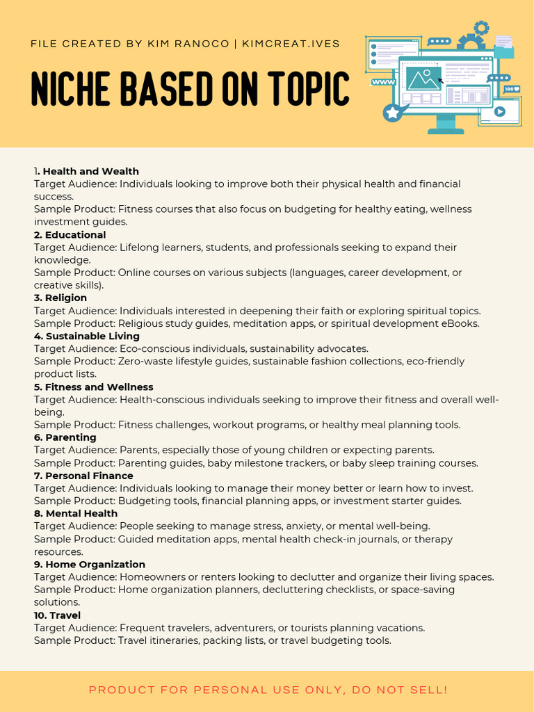Niche Product Ideas for Diverse Audiences | PDF | Mental Health ...