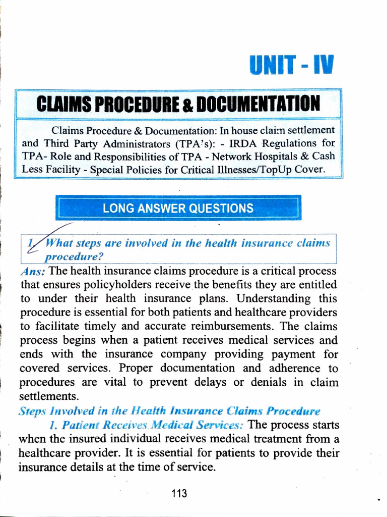 Health Insurance Unit 4 | PDF