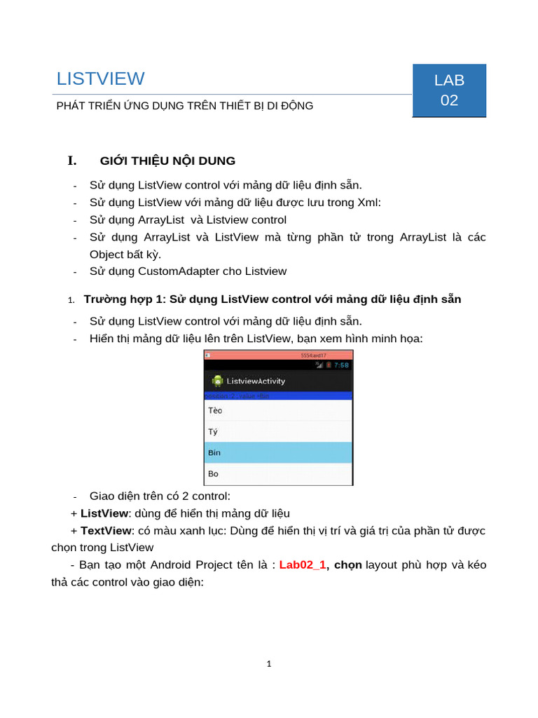 Lab02_Listview | PDF