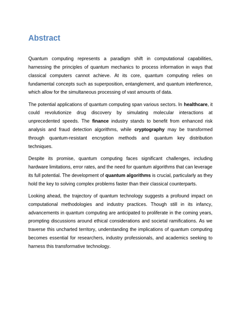 Quantum Report (1) | PDF | Quantum Computing | Quantum Mechanics