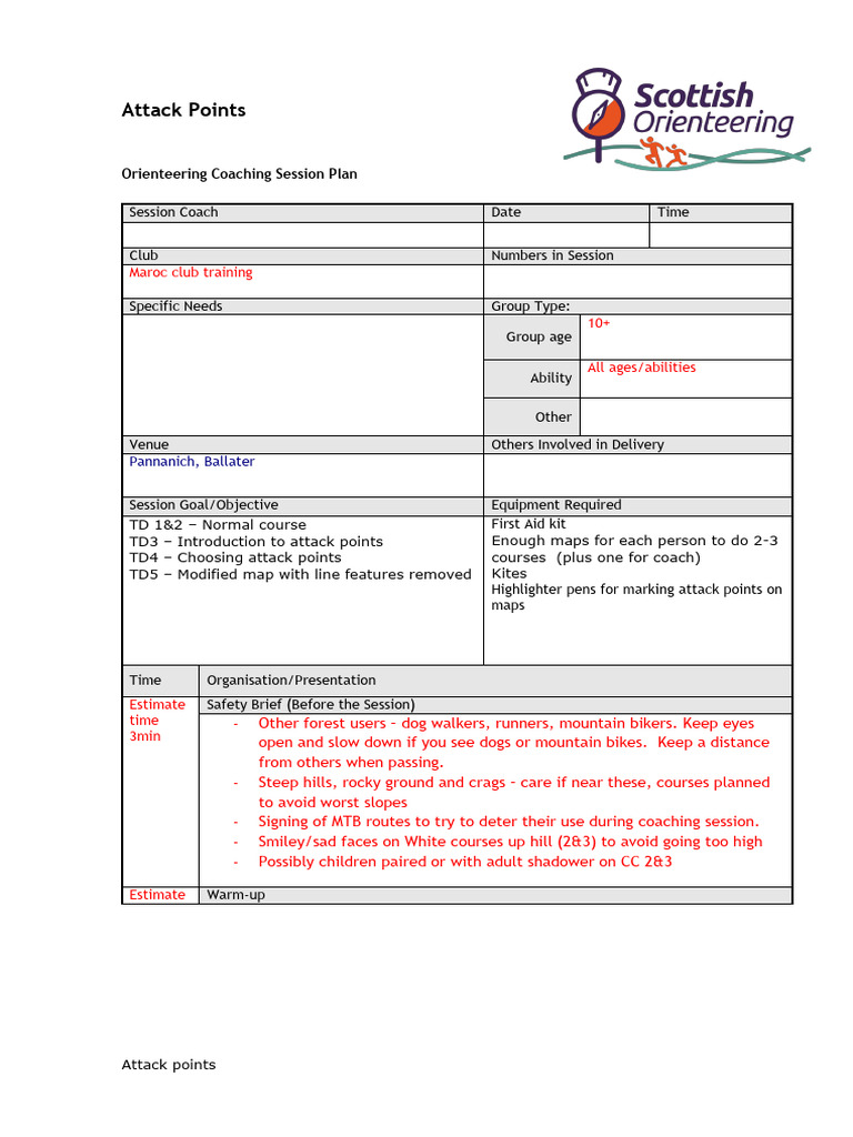 Attack Points Session Plan | PDF