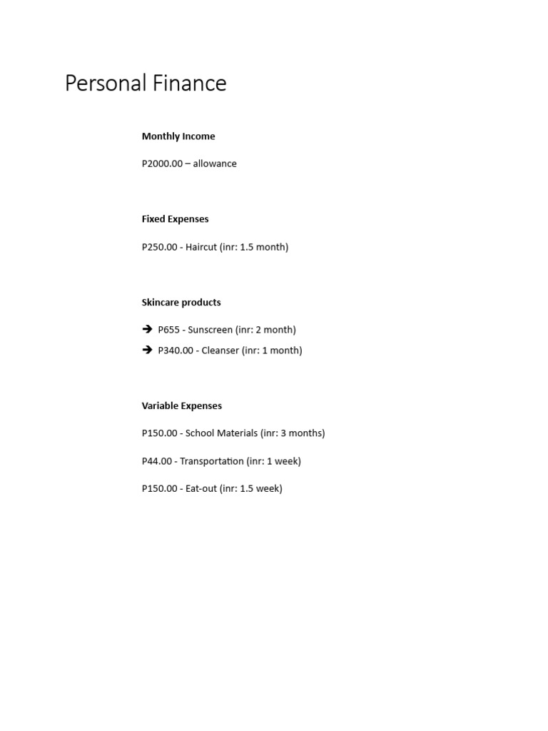 Personal Finance | PDF