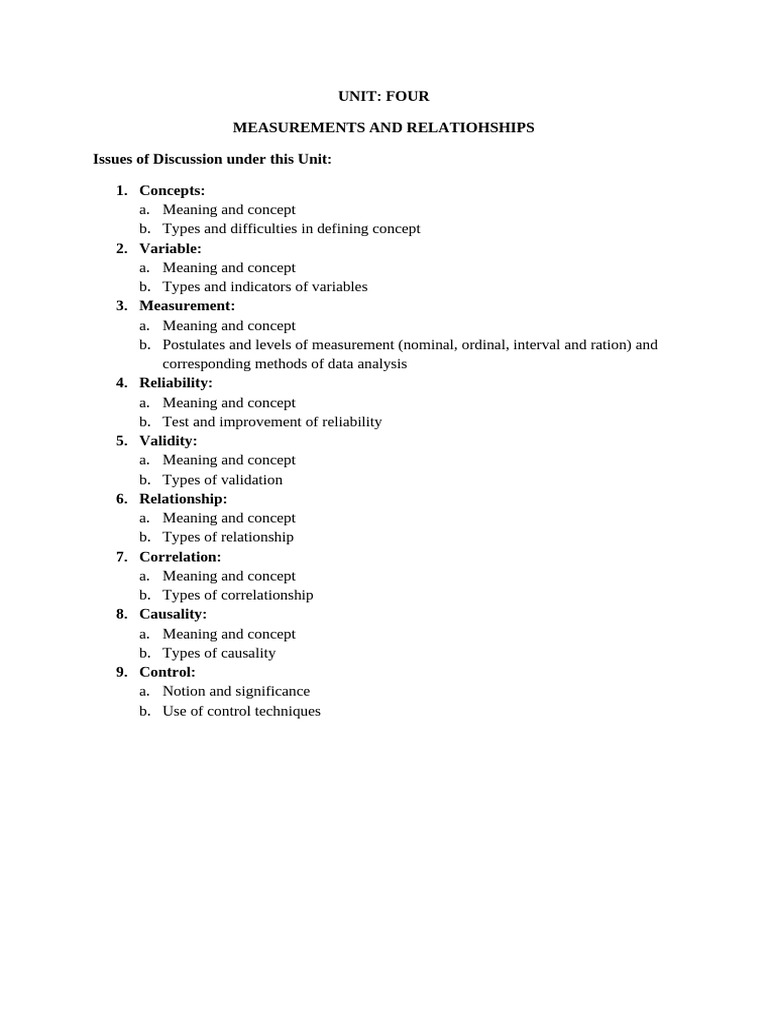 UNIT 4-MEASUREMENT, SCALING AND SAMPLING | PDF | Level Of Measurement ...