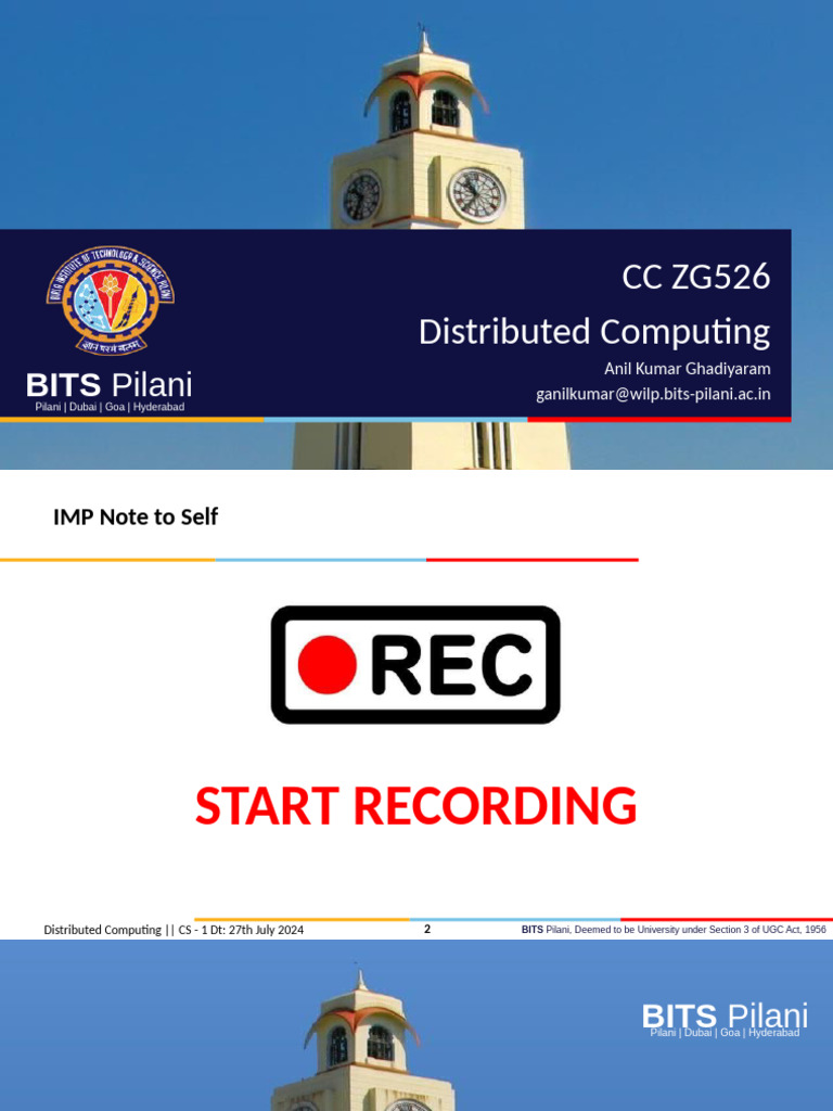 DC-1 Introduction To DC | PDF | Distributed Computing | Parallel Computing