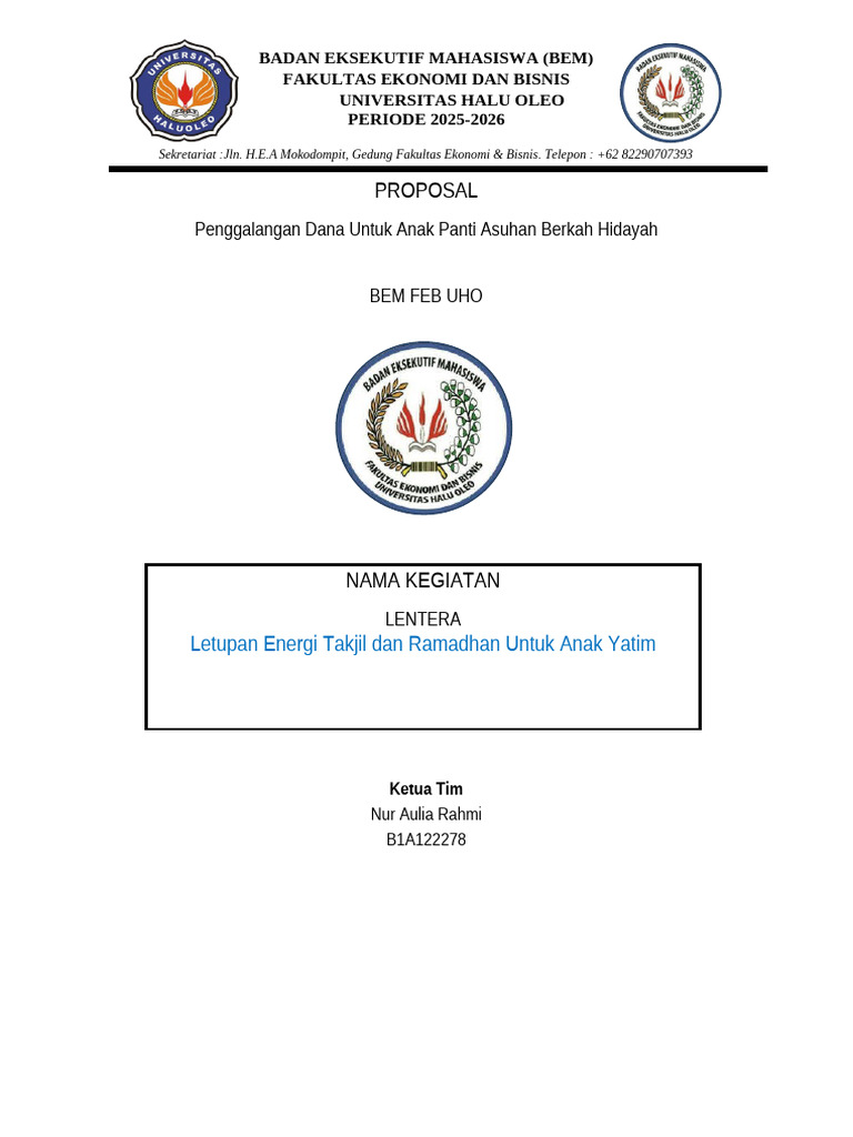 Template Proposal Bantuan Mahasiswa 3 2 2 | PDF