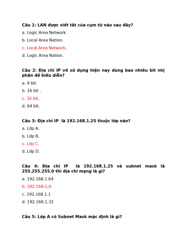 A. Logic Area Network. B. Local Area Nation. - D. Logic Area Nation | PDF