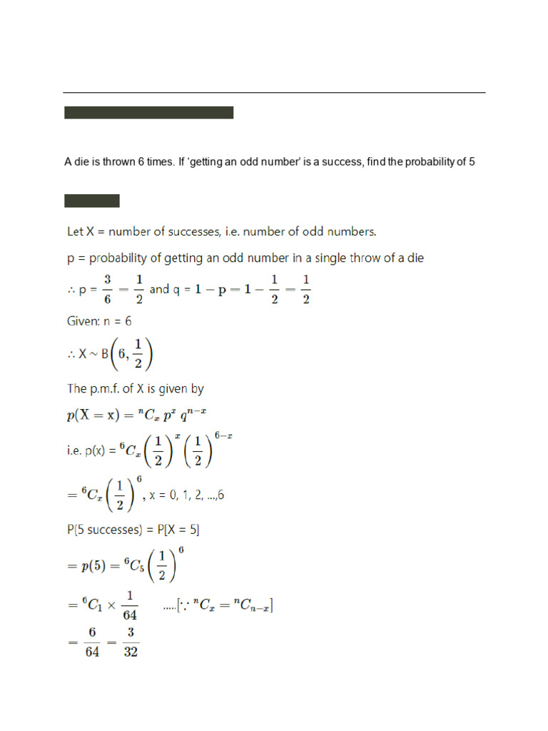 Binomial Distribution | PDF | Variance | Multiple Choice