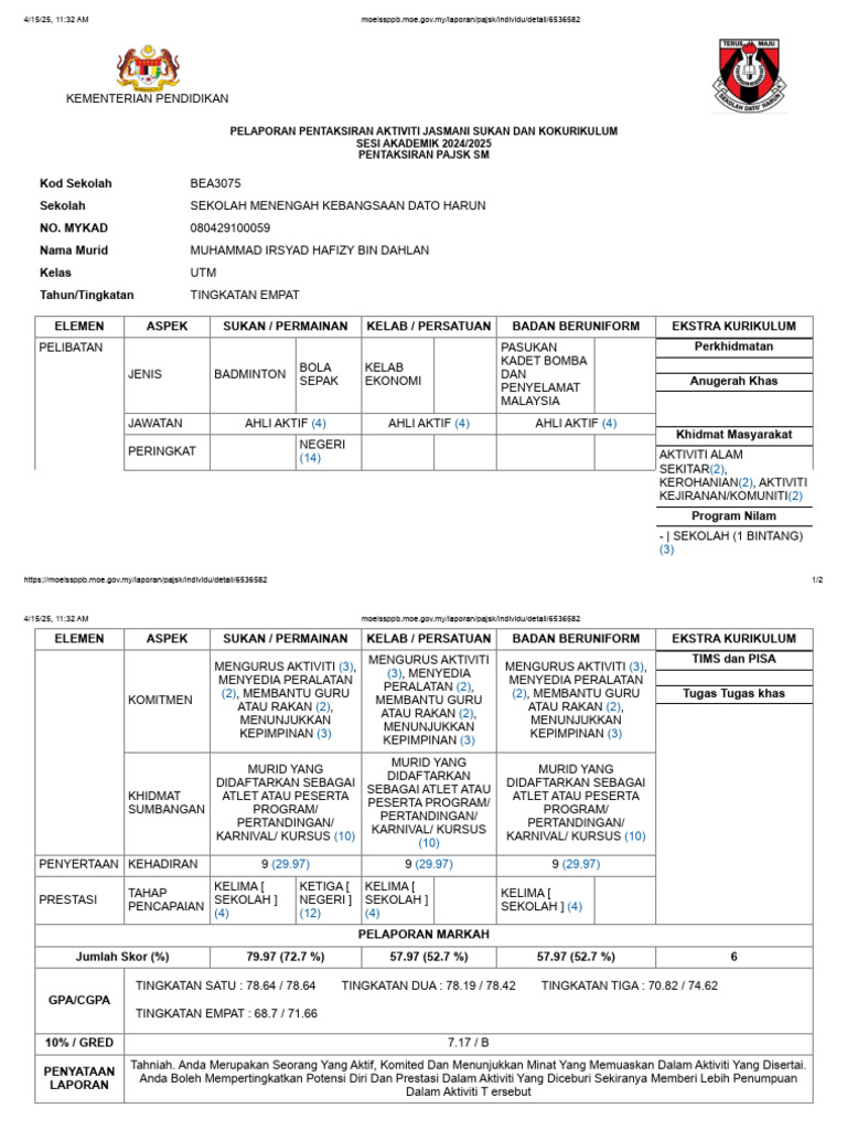 Pajsk - Muhammad Irsyad Hafizy Bin Dahlan | PDF