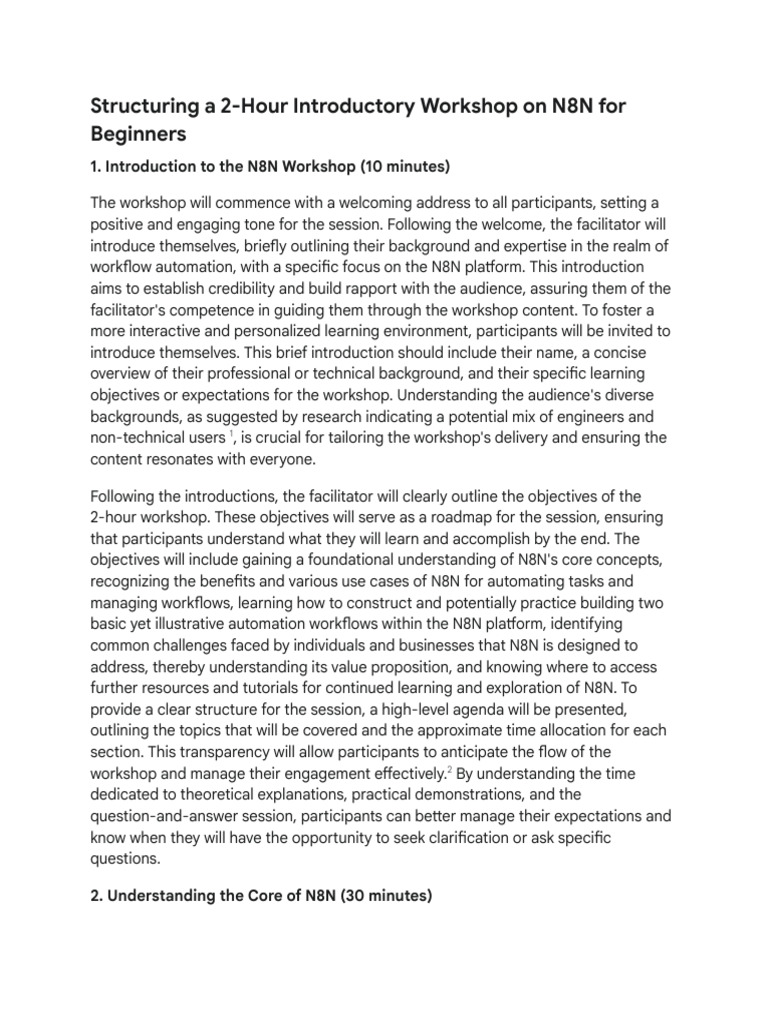 N8N Workshop - Two Use Cases | PDF | Automation | Workflow
