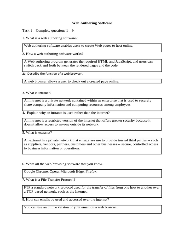 Task 1 - Web Authoring Software | PDF