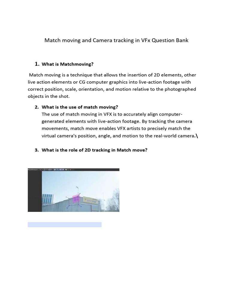Matchmoving and Camera Tracking Guide | PDF | 3 D Computer Graphics ...