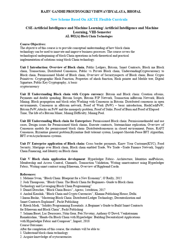 AL 802A Block Chain Technologies | PDF | Bitcoin | Computer Security