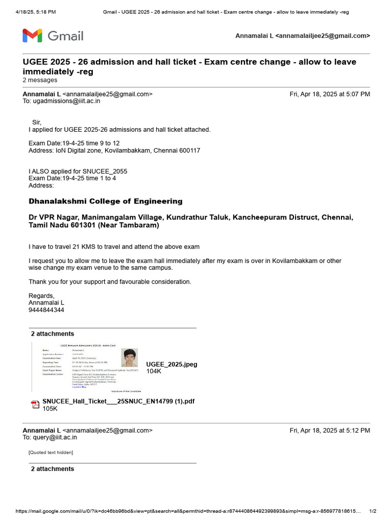 UGEE 2025 Gmail | PDF