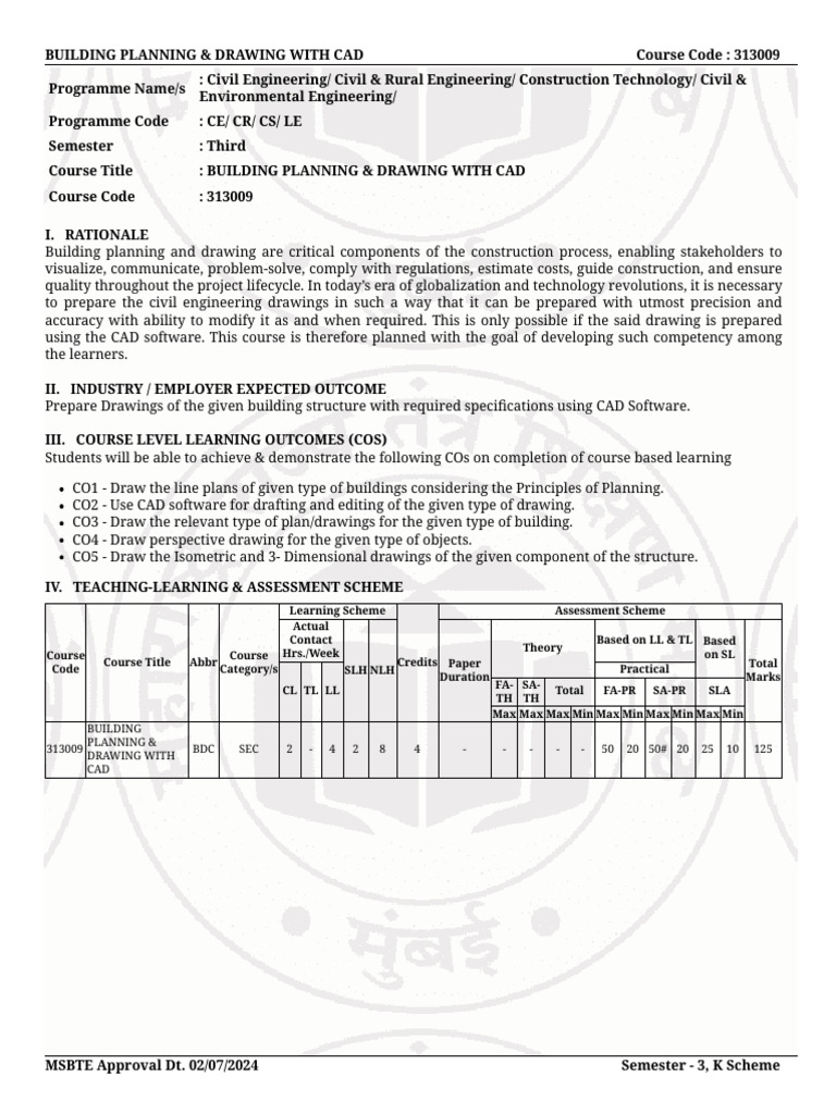 313009-Building Planning & Drawing With Cad | PDF | Engineering | Drawing