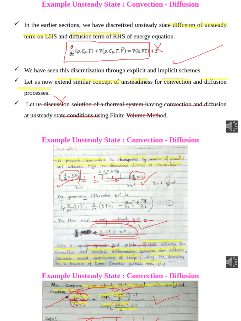 1.1 - Unsteady Convection Diffusion | PDF