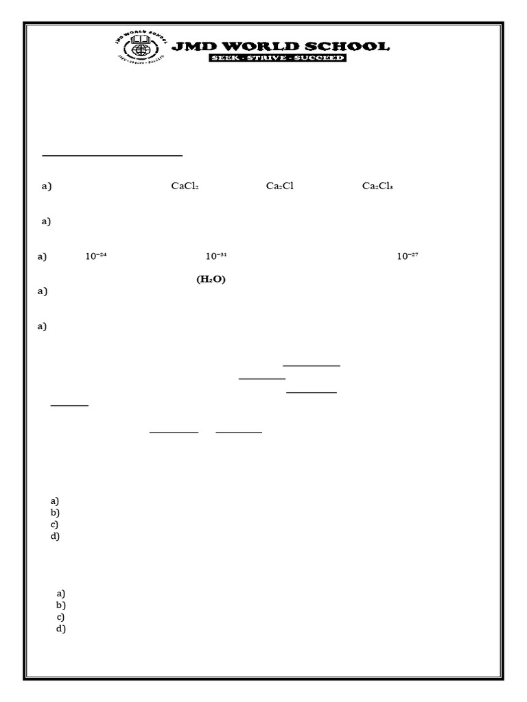 Grade 9 Atoms and Molecules Worksheet | PDF | Ion | Molecules