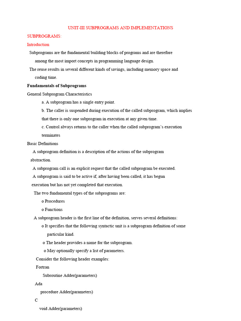 Parameter Passing in Procedural Programming | PDF | Parameter (Computer ...