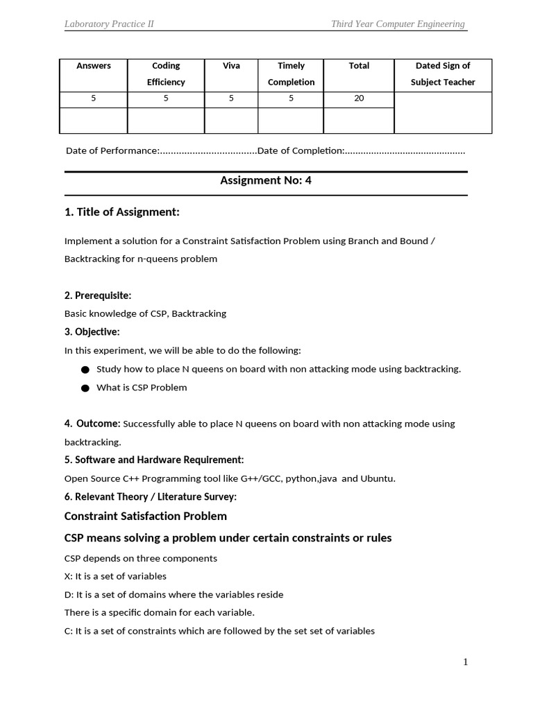 N-Queens Problem: Backtracking & CSP | PDF | Mathematical Optimization | Theoretical Computer ...