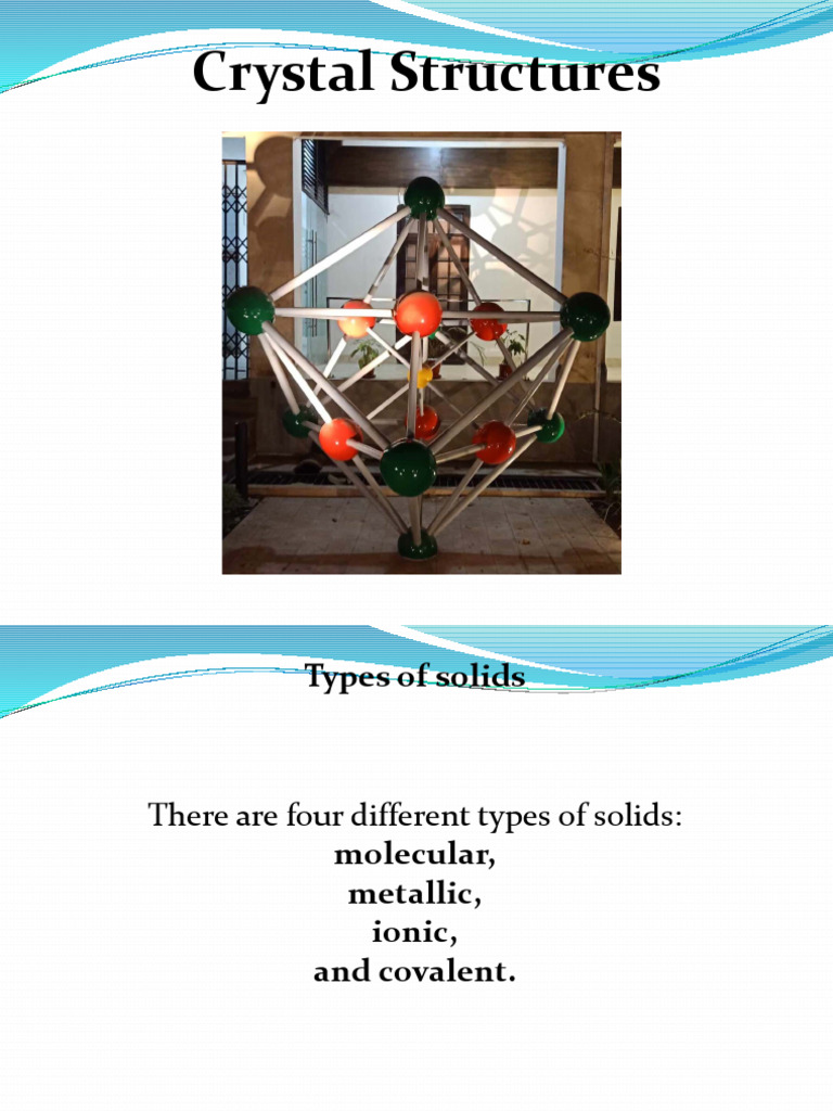 Crystal Structure | PDF | Crystal Structure | Chemical Bond
