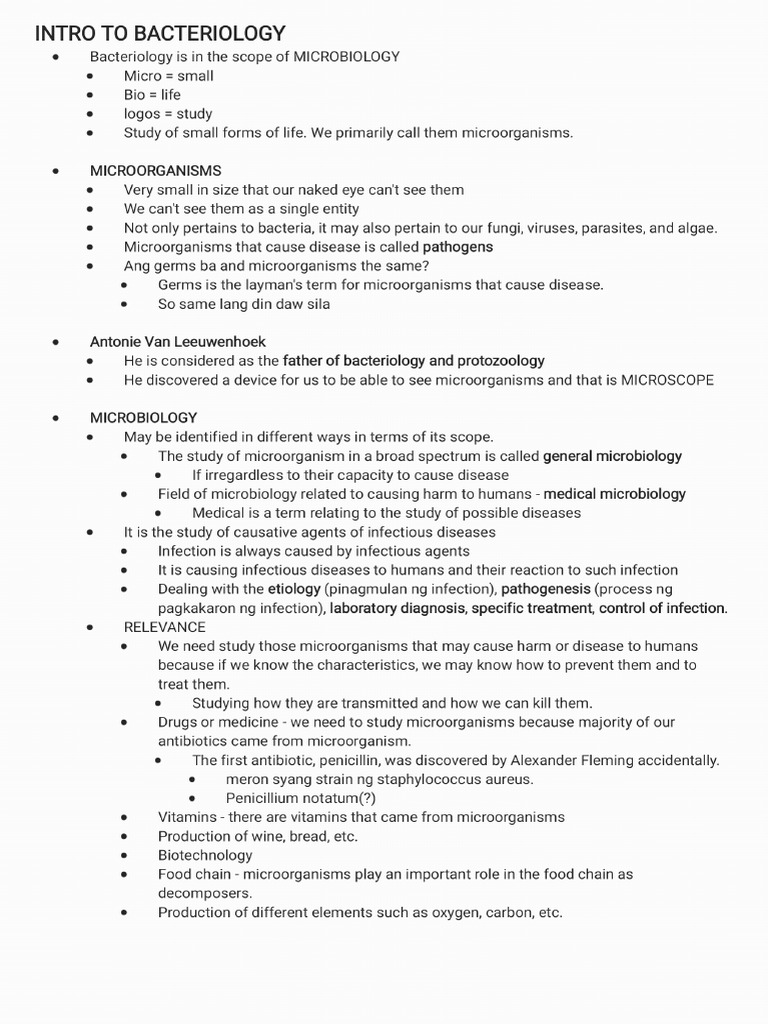 BACTE LEC WEEK 1 | PDF