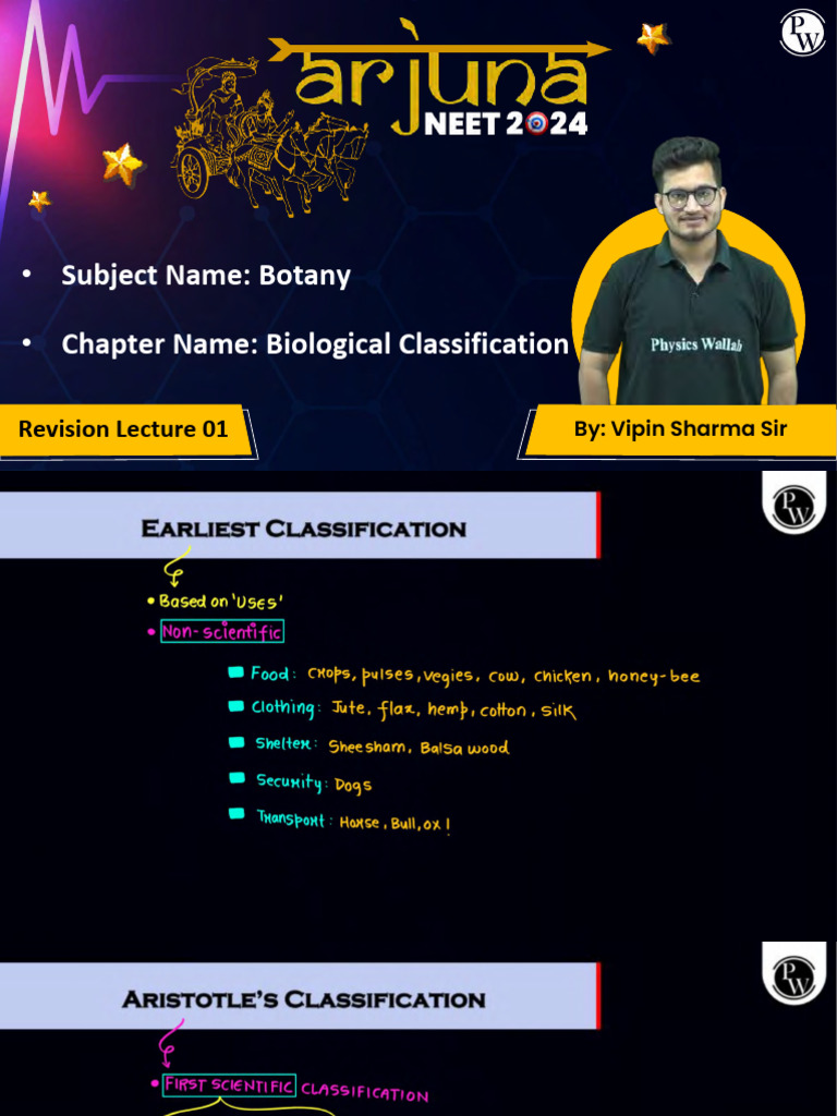 Biological Classification (Revision 01) Class Notes | PDF