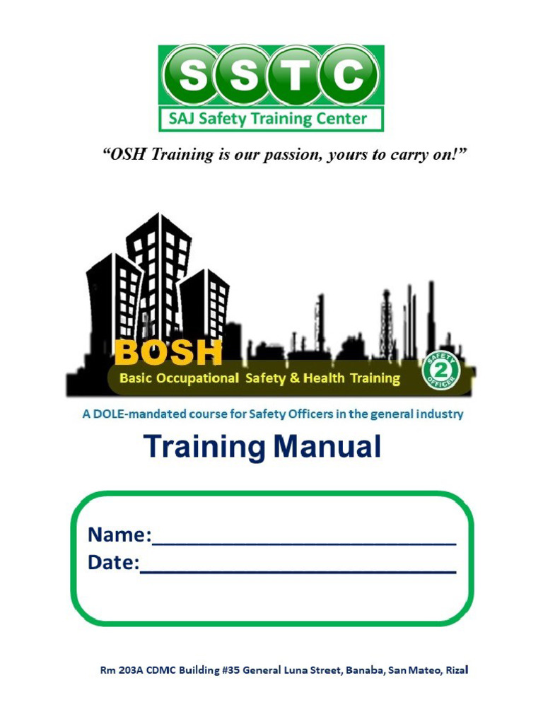 SSTC Bosh Manual 060722abc | PDF | Occupational Safety And Health ...