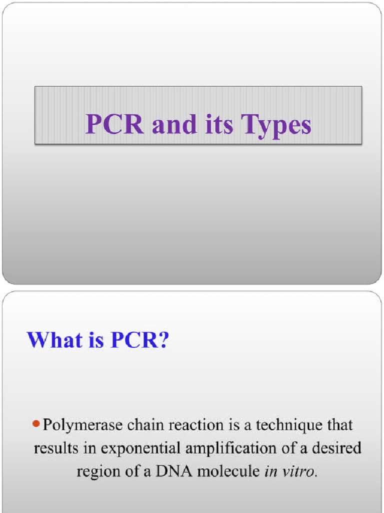 PCR and Its Types | PDF