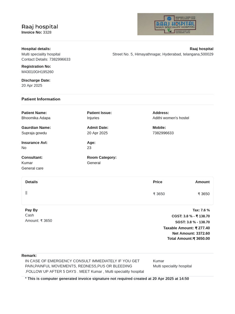 Medical Bill Template 1 | PDF